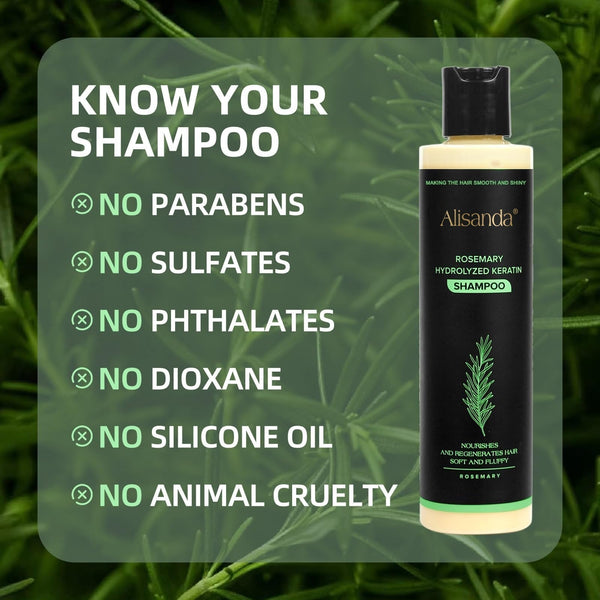 The AuraRoot Rosemary Shampoo - Organic Hair Growth, Hydrolyzed Kerati ...