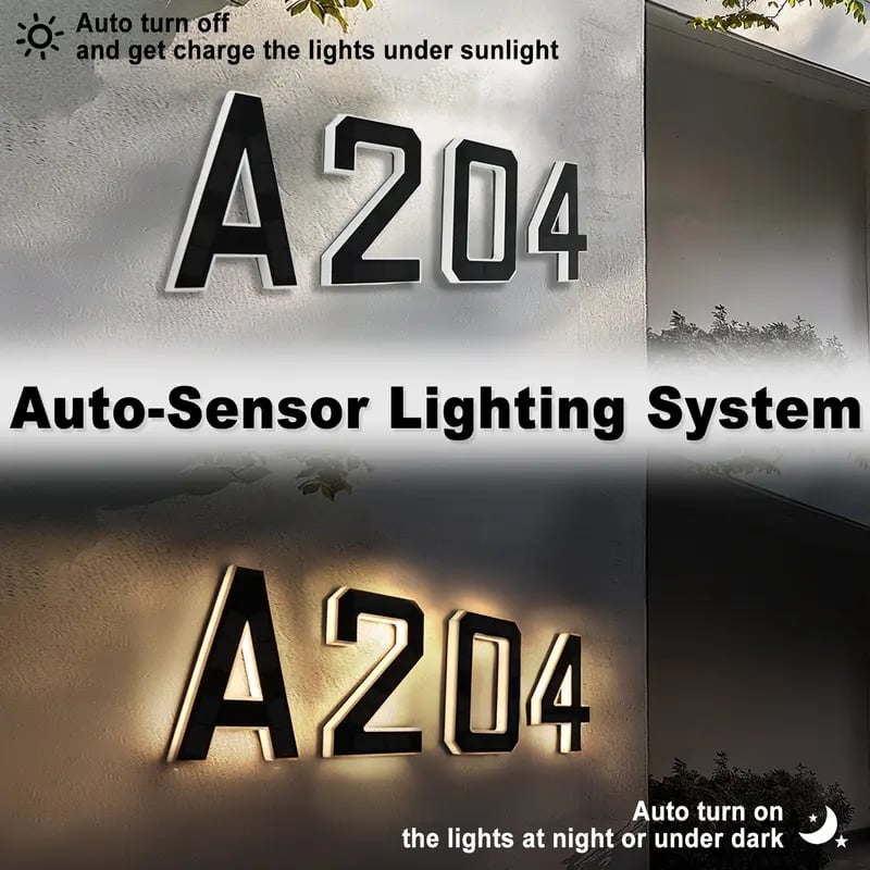 The SolarGlow Address Sign - Be Seen, Be Safe: High-Visibility Non-Sol ...